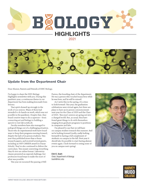 Biology Newsletter | Biology | Harvey Mudd College